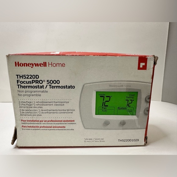 Honeywell | Other | Honeywell Focuspro 500 Nonprogrammable Thermostat ...